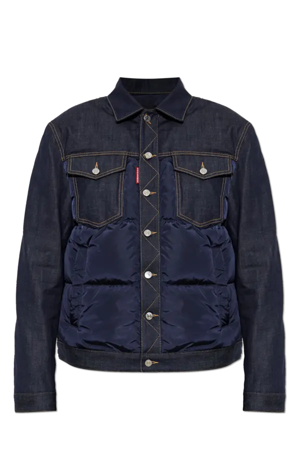 Dsquared2 Quilted Jacket Made Of Combined Materials