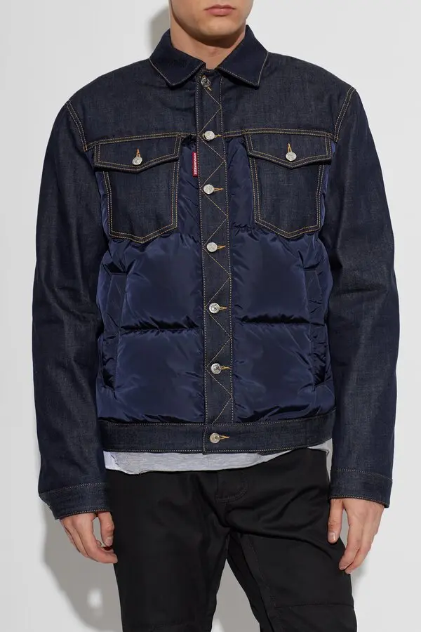 Dsquared2 Quilted Jacket Made Of Combined Materials