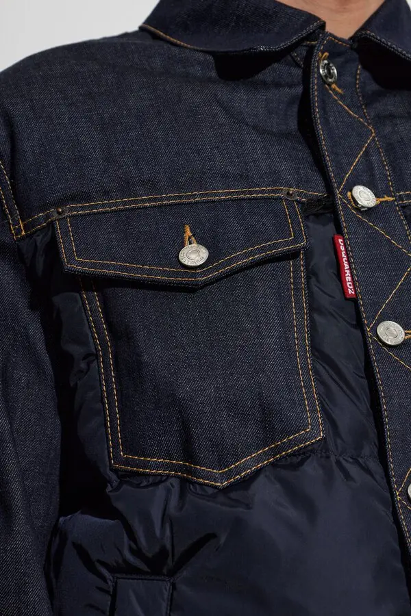 Dsquared2 Quilted Jacket Made Of Combined Materials