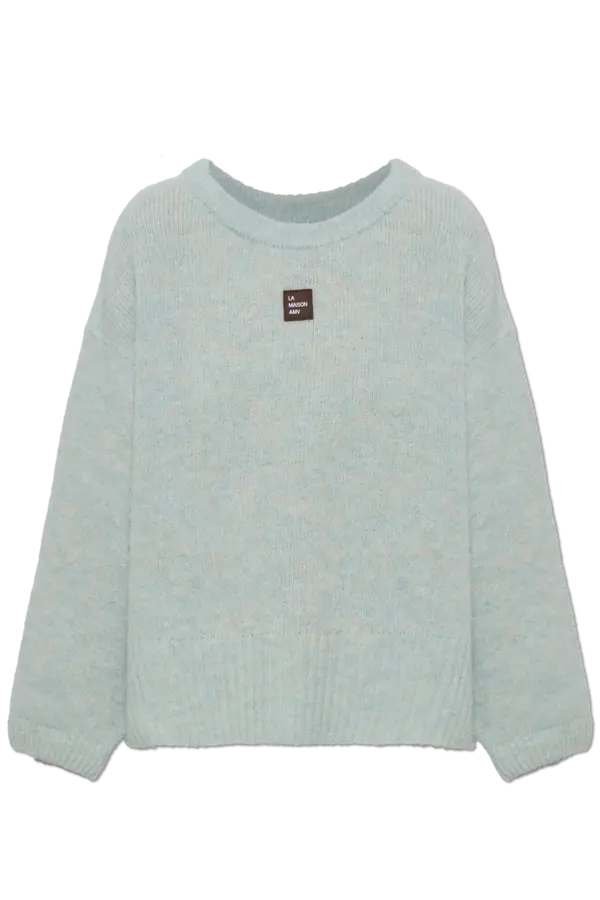American Vintage Sweater With Patch - Light Blue