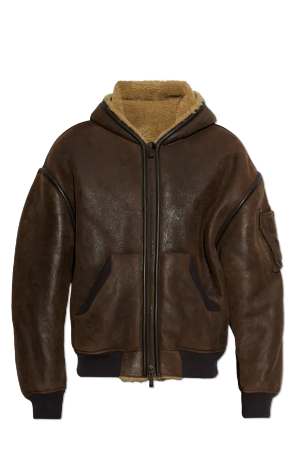 Dsquared2 Suede Jacket With Hood - Brown