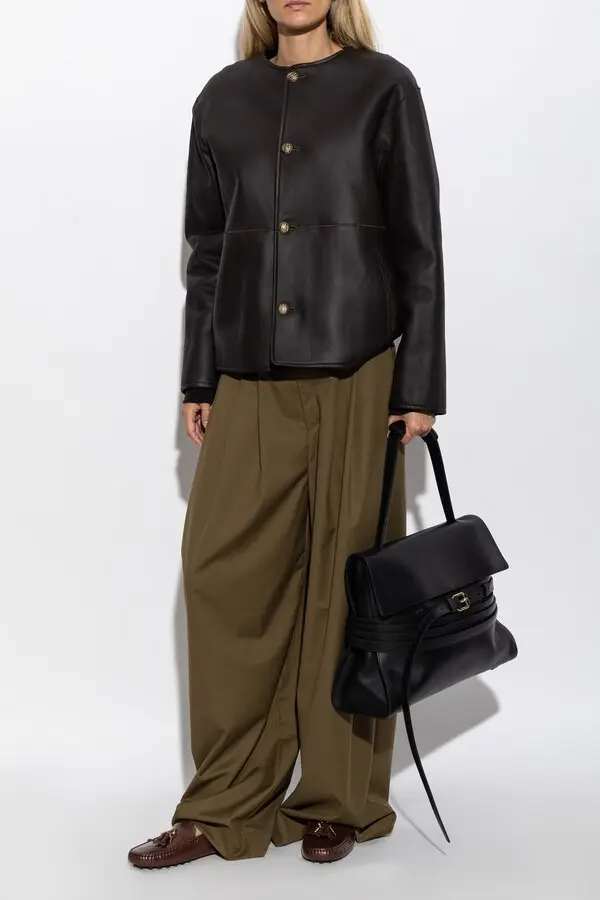 TOD'S Leather Loafers With Gold Padlock Detail