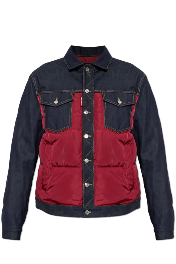 Dsquared2 Quilted Jacket With Mixed Materials
