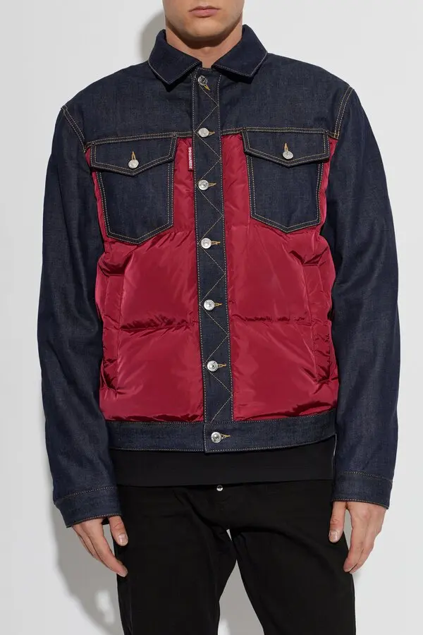 Dsquared2 Quilted Jacket With Mixed Materials
