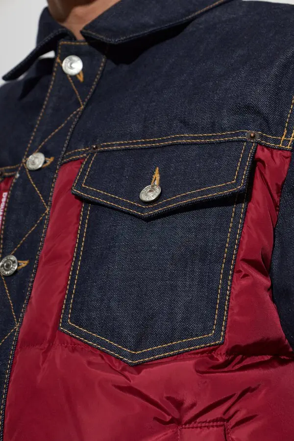 Dsquared2 Quilted Jacket With Mixed Materials