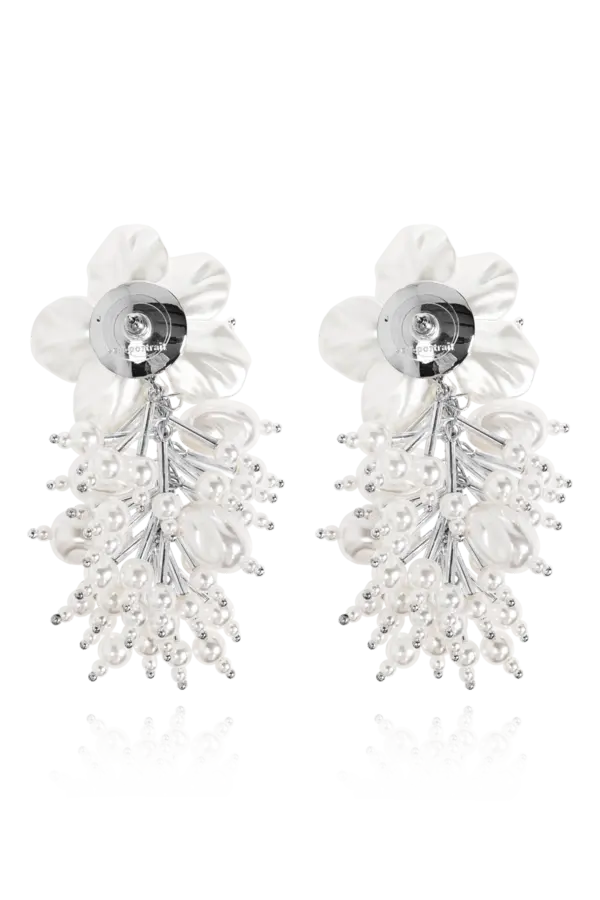 SELF-PORTRAIT Earrings With A Pearly Flower And Beads