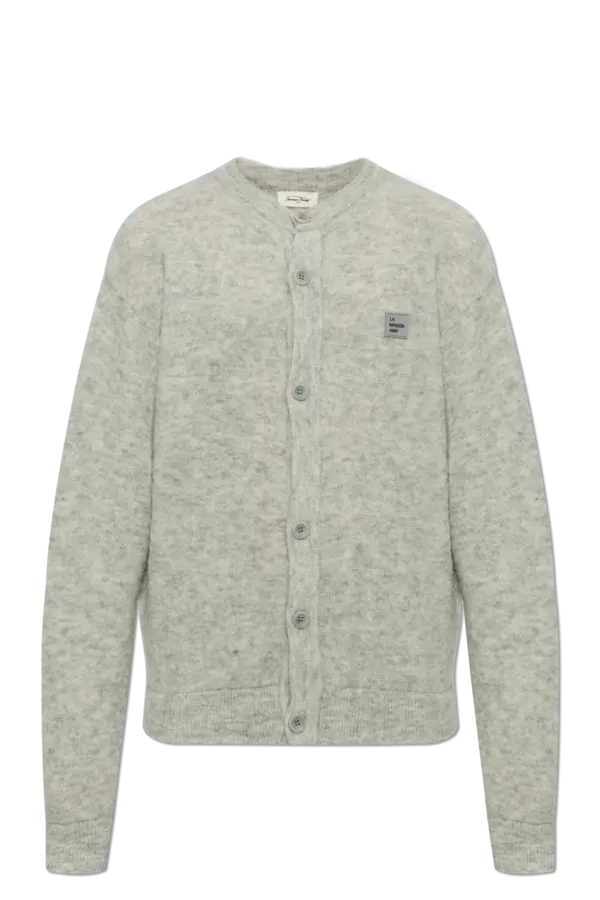 American Vintage Cardigan With Patch - Grey