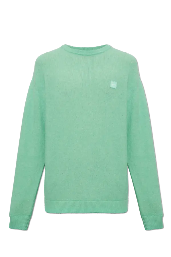 American Vintage Crewneck Sweater With Patch Detail - Green