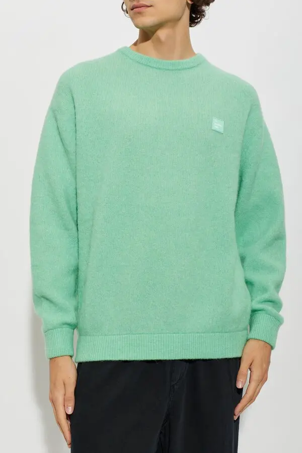 American Vintage Crewneck Sweater With Patch Detail - Green