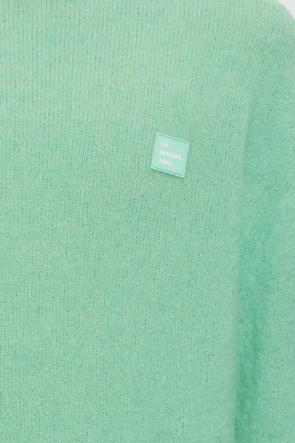 American Vintage Crewneck Sweater With Patch Detail - Green