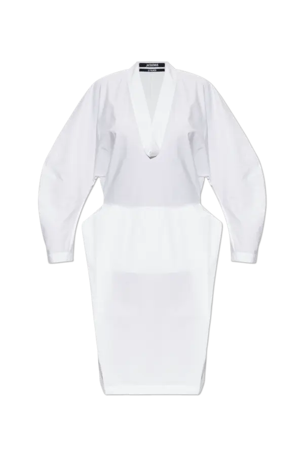Jacquemus Loose Dress With Rounded Sleeves - White