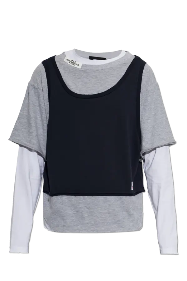 Dsquared2 T-shirt Made Of Combined Materials - Multicolour