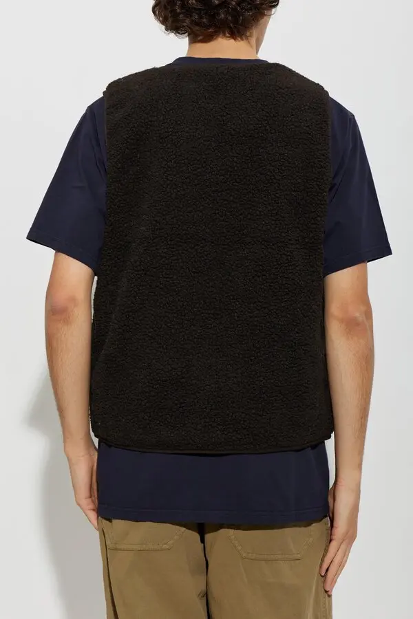 American Vintage Fleece Vest With Patch Detail