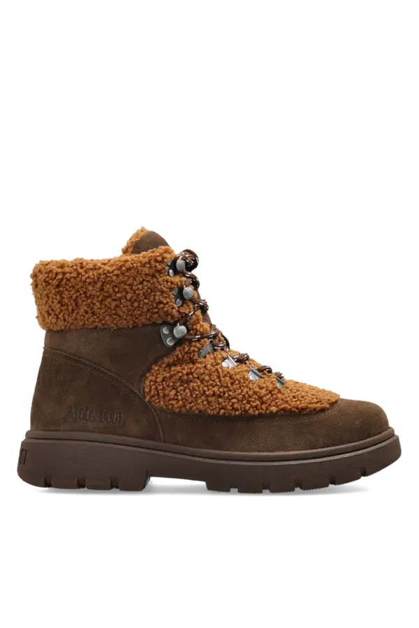 Moon Boot Ankle Boots ‘mb Combat Boot Fleece - Brown