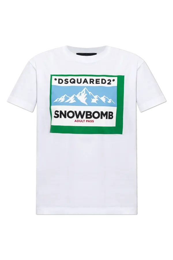 Dsquared2 Cotton T-shirt With Mountain Graphic - White