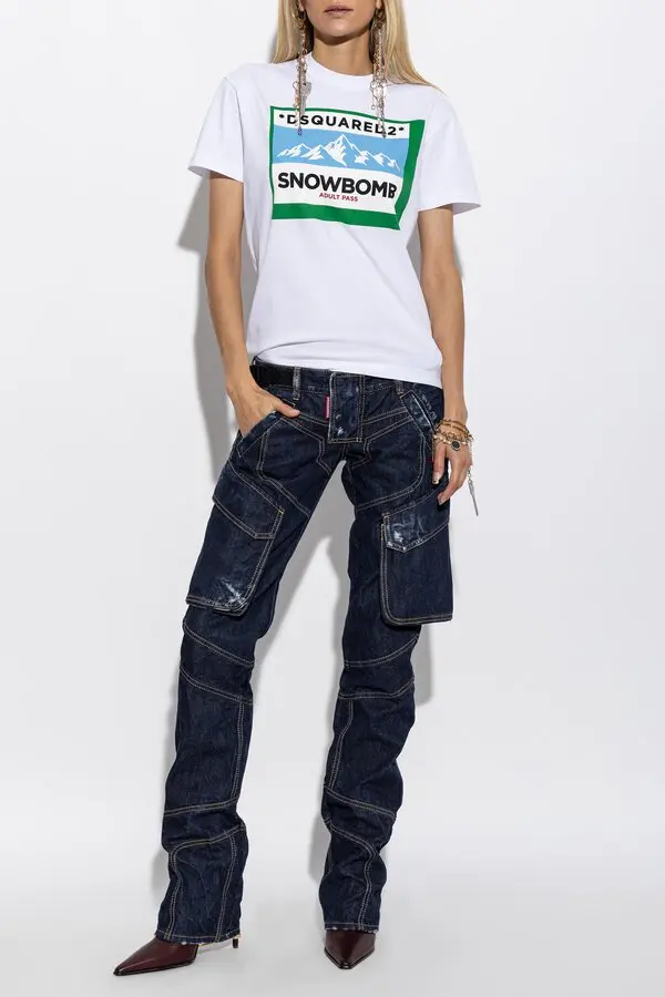 Dsquared2 Cotton T-shirt With Mountain Graphic