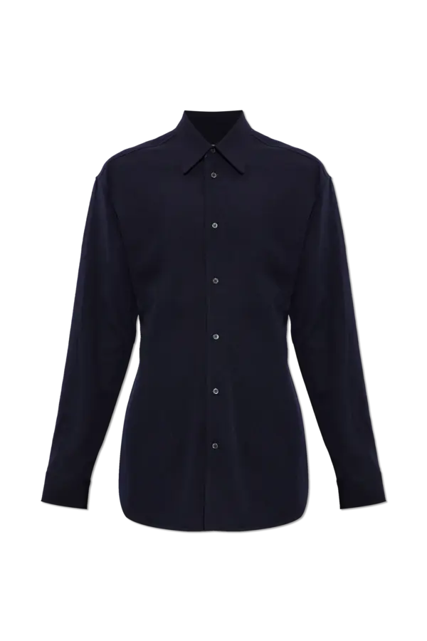 JIL SANDER Wool Shirt - Navy Blue