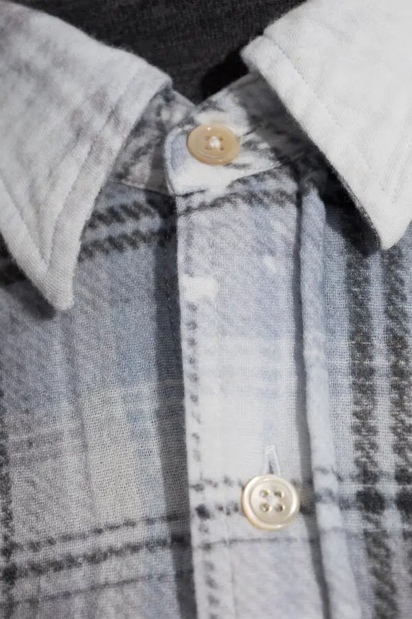 R13 Cotton Checked Shirt With Distressed Accents