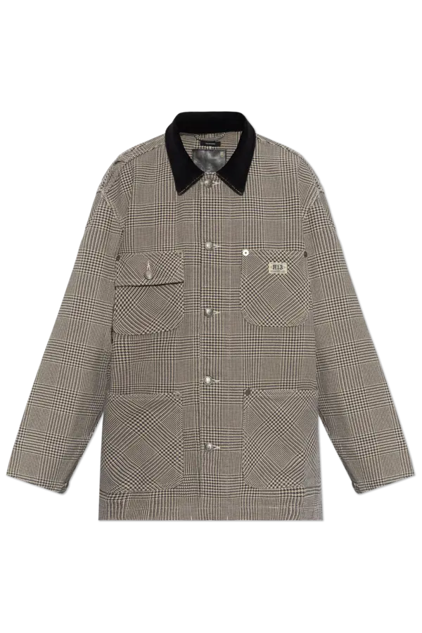 R13 Appliquéd Logo Cotton Jacket - Grey