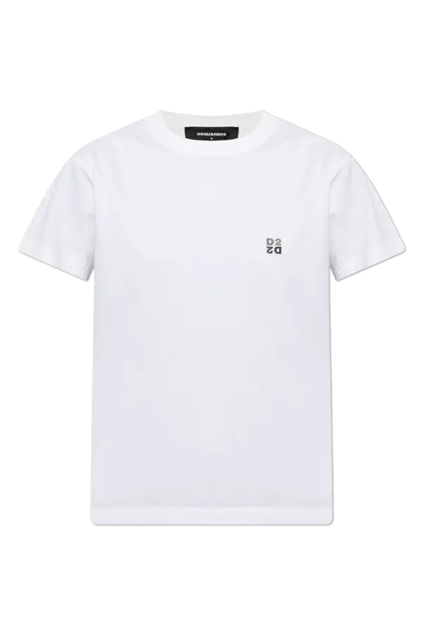 Dsquared2 T-shirt With Logo Appliqu - White