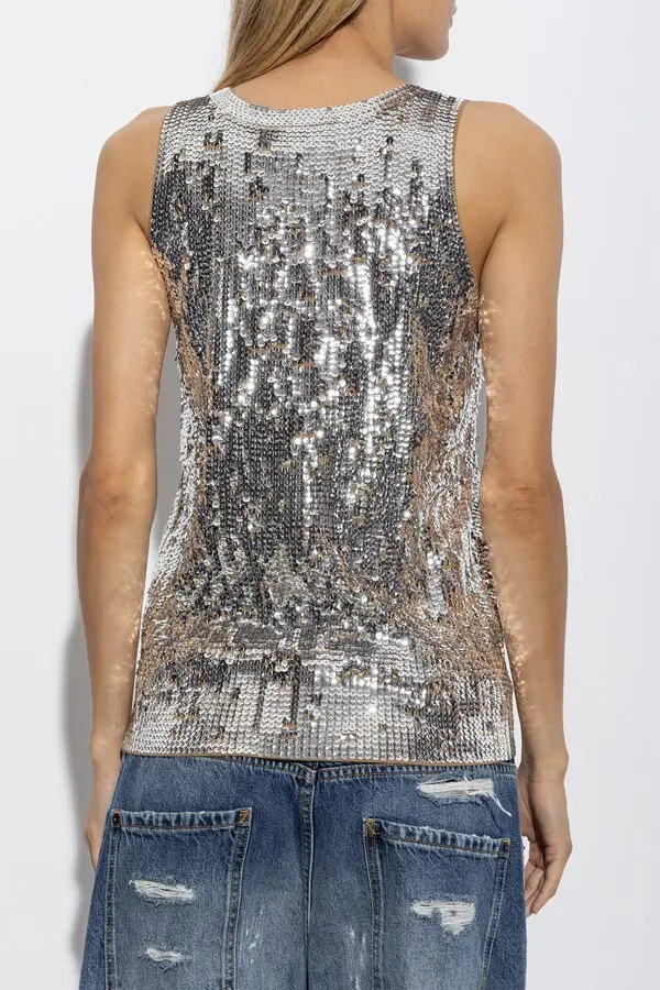 Dsquared2 Wool Top With Shimmering Sequins
