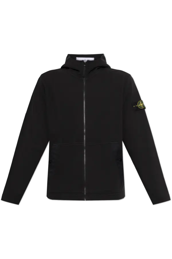 Stone Island Sweatshirt With Logo Patch - Black