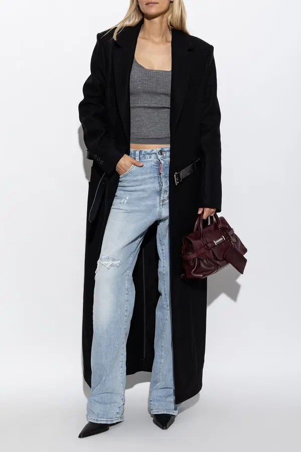 Dsquared2 Coat With Leather Belt