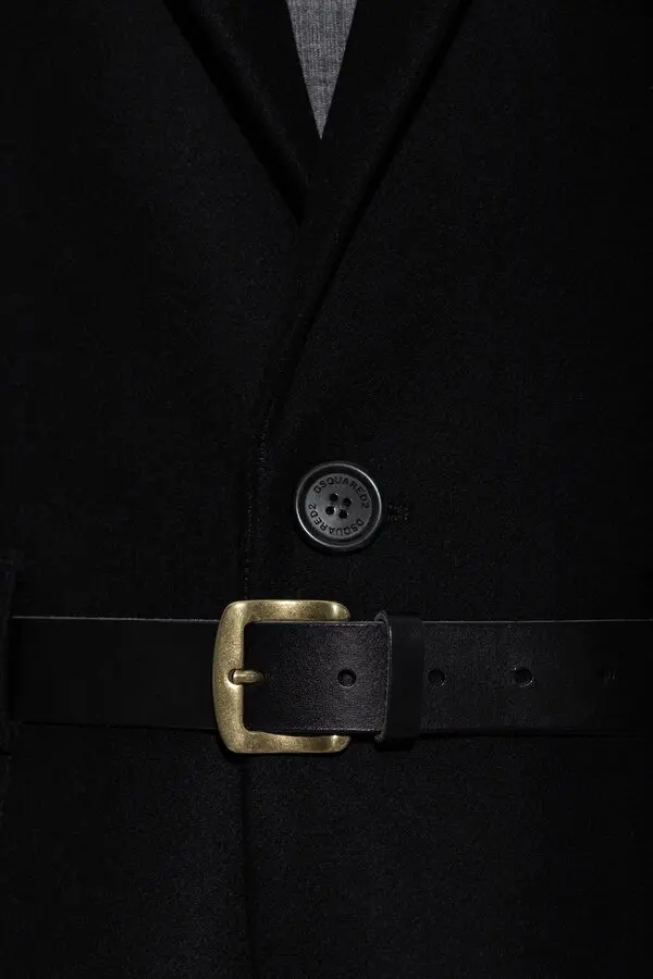 Dsquared2 Coat With Leather Belt