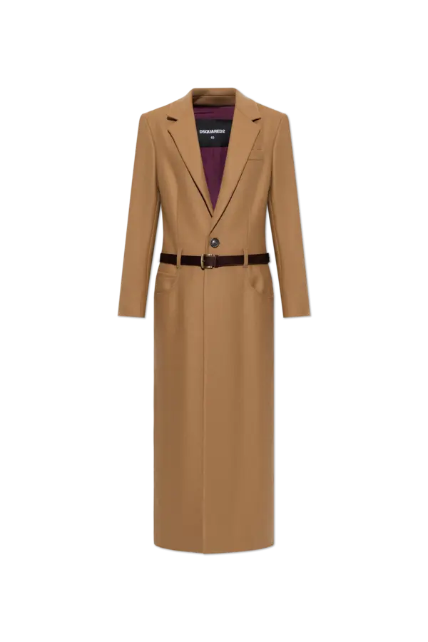 Dsquared2 Coat With Leather Belt