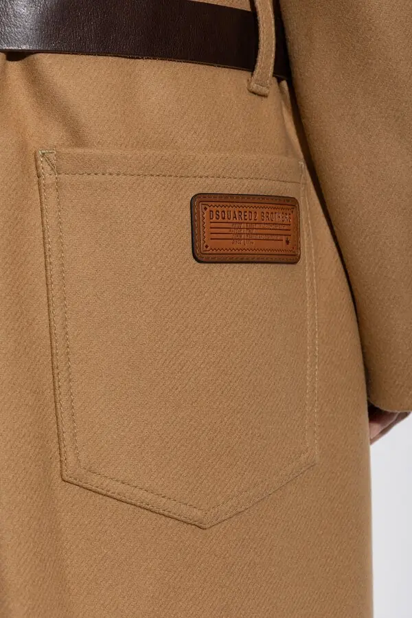Dsquared2 Coat With Leather Belt