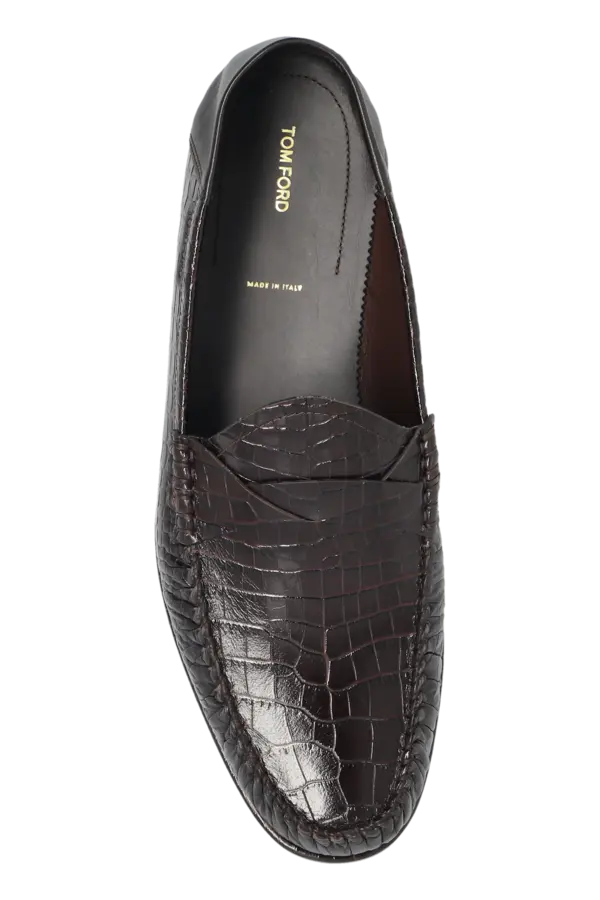 TOM FORD Embossed Leather Loafers
