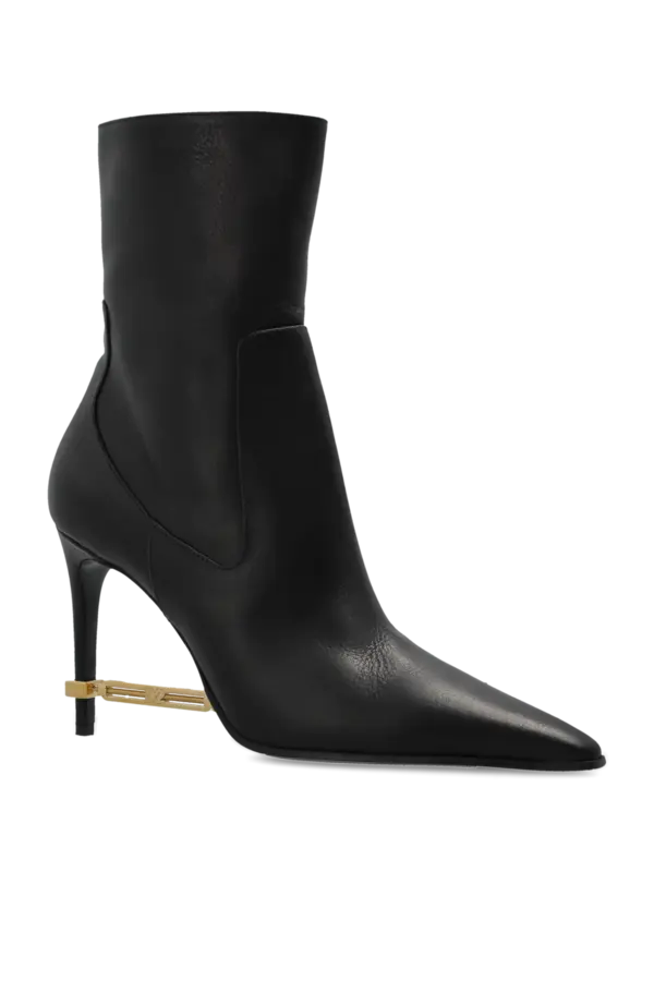 Dsquared2 Leather Ankle Boots With Applique
