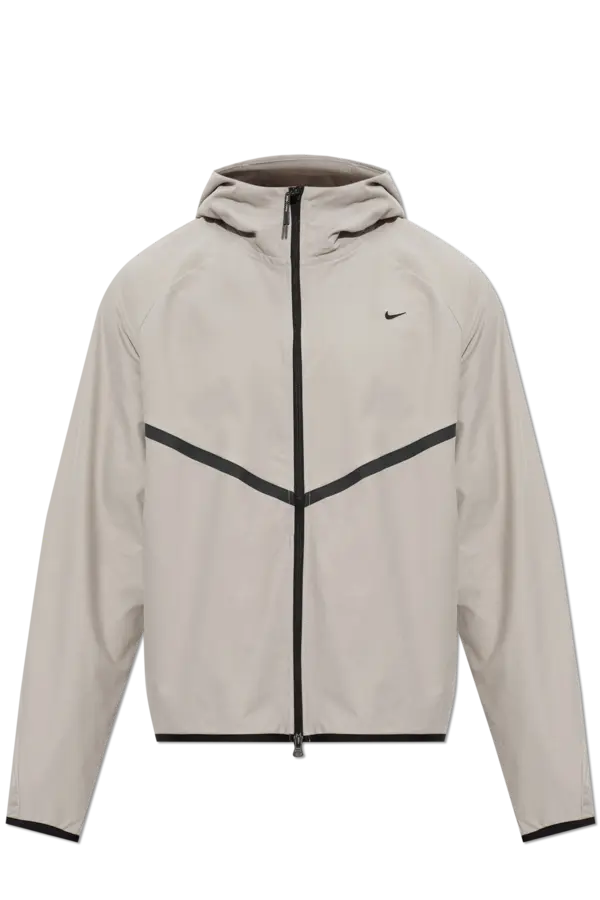 Nike Hooded Jacket With Black Trims - Grey