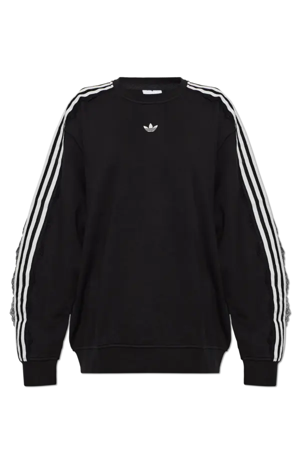 ADIDAS ORIGINALS Sweatshirt With Embroidered Logo And Lace Trim - Black