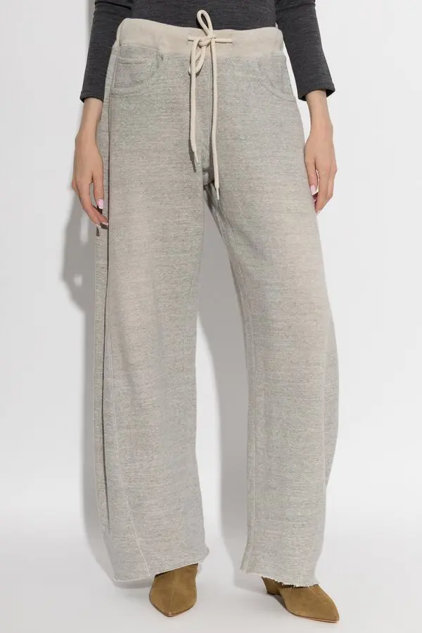 R13 Wide Leg Sweatpants With Raw Edge Hem