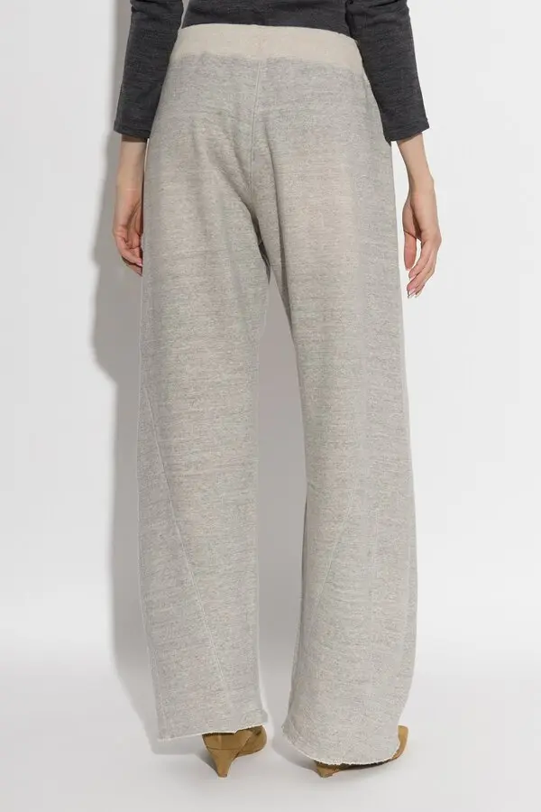 R13 Wide Leg Sweatpants With Raw Edge Hem