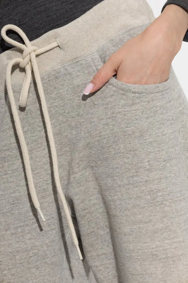 R13 Wide Leg Sweatpants With Raw Edge Hem