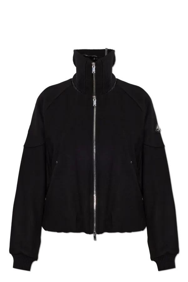 Moose Knuckles Wool Jacket With Patch - Black