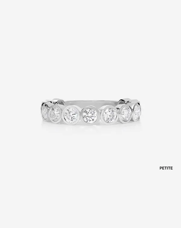 Ring Concierge Round Bezel Diamond Band Wedding Ring - Platinum
