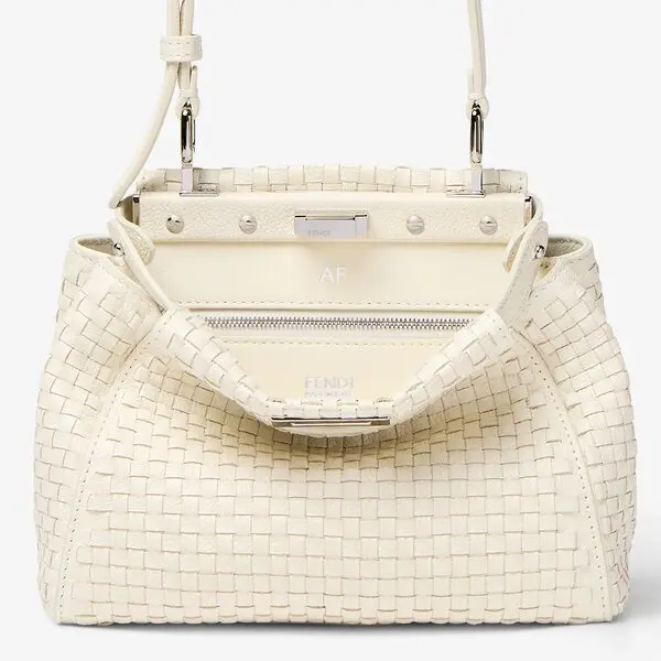 Fendi My Peekaboo Woven Calfskin Bag