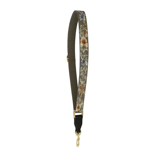 Fendi Embroidered Floral Strap You Shoulder Strap