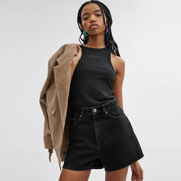 COACH OUTLET Denim Shorts In Organic Cotton