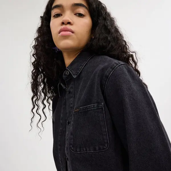 COACH OUTLET Cropped Denim Button Down In Organic Cotton