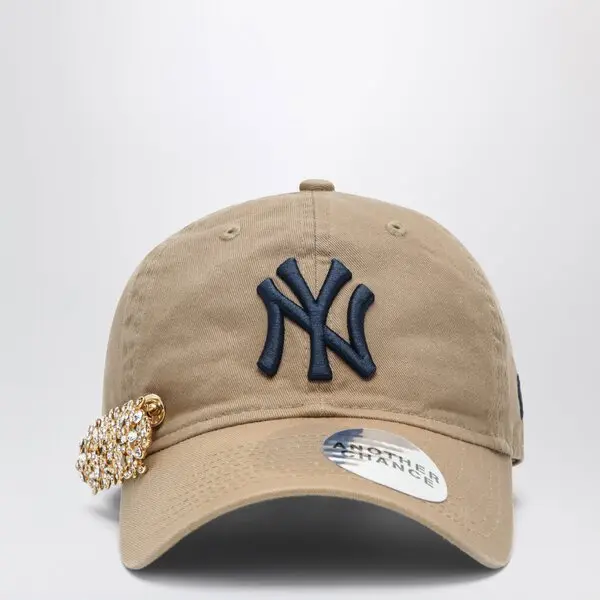 ANOTHER CHANCE Cotton Cap With Embellished Pin - Beige