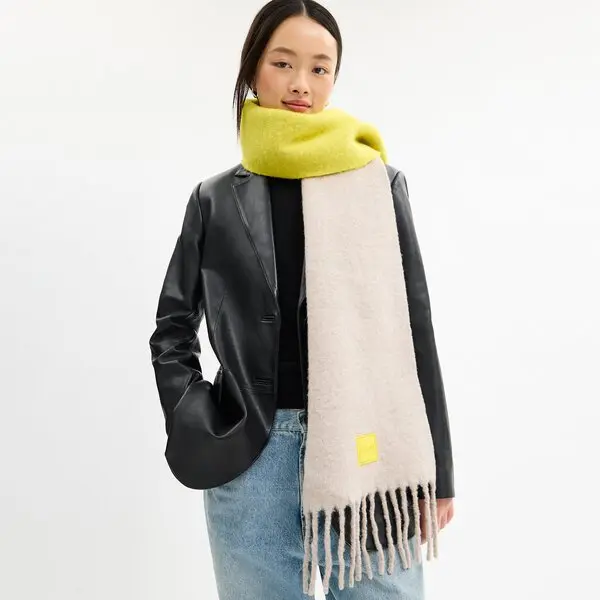COACH Colorblock Muffler With Rubber Patch