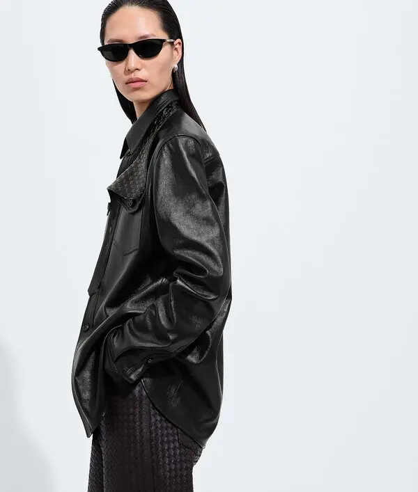 Bottega Veneta Weathered Leather Shirt