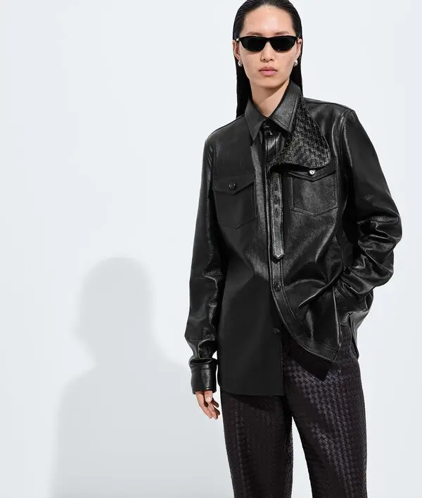 Bottega Veneta Weathered Leather Shirt