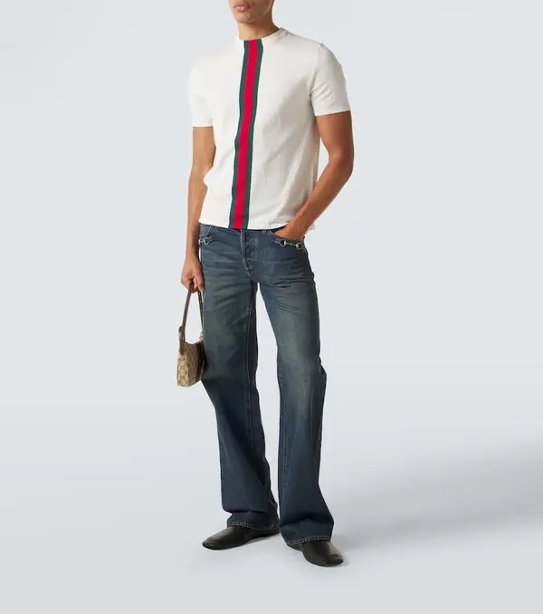 Gucci Web Stripe Cotton T-shirt