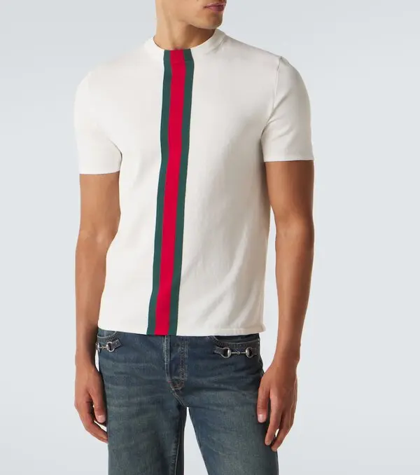Gucci Web Stripe Cotton T-shirt