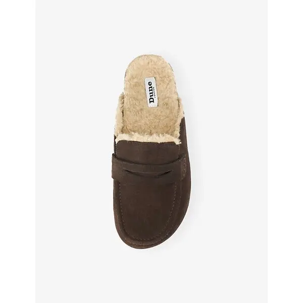 DUNE Goldy Faux Shearling-lined Suede Loafers